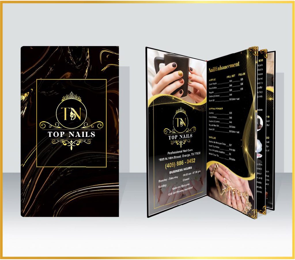 Menu - Designing, Menu pro for Nail, Spa